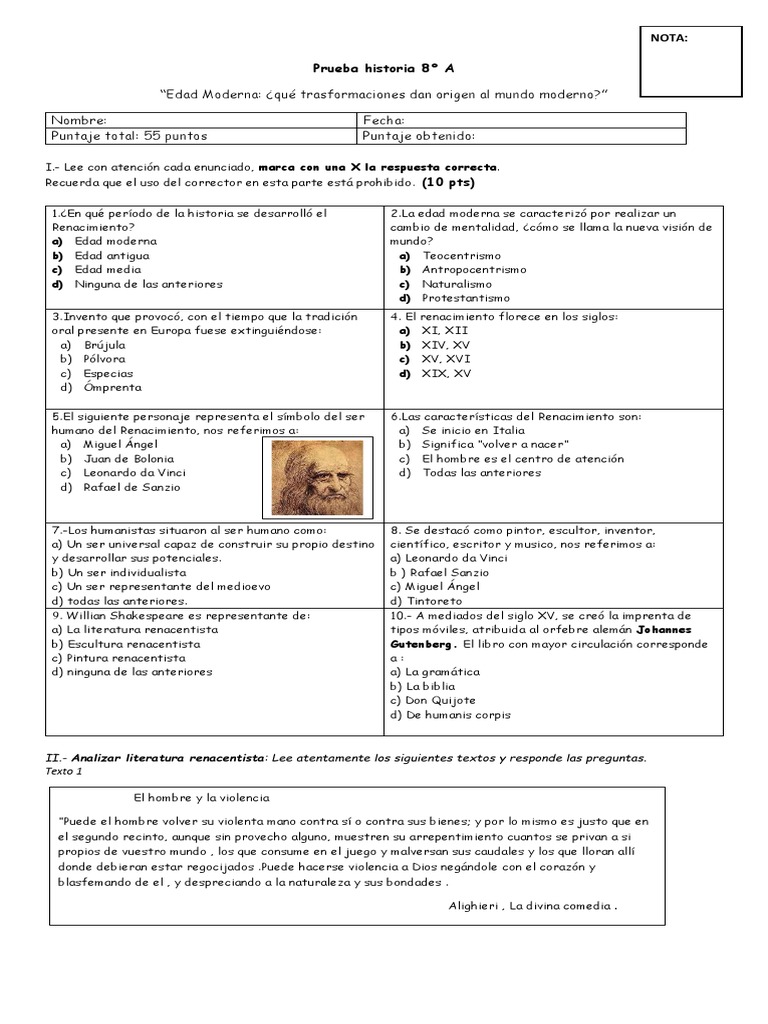 Guia Comprension Lectora 8 | PDF | Renacimiento | Período moderno temprano