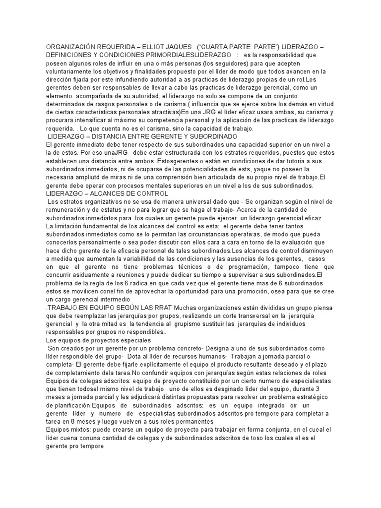 Eliot Jaques | PDF | Liderazgo | Planificación
