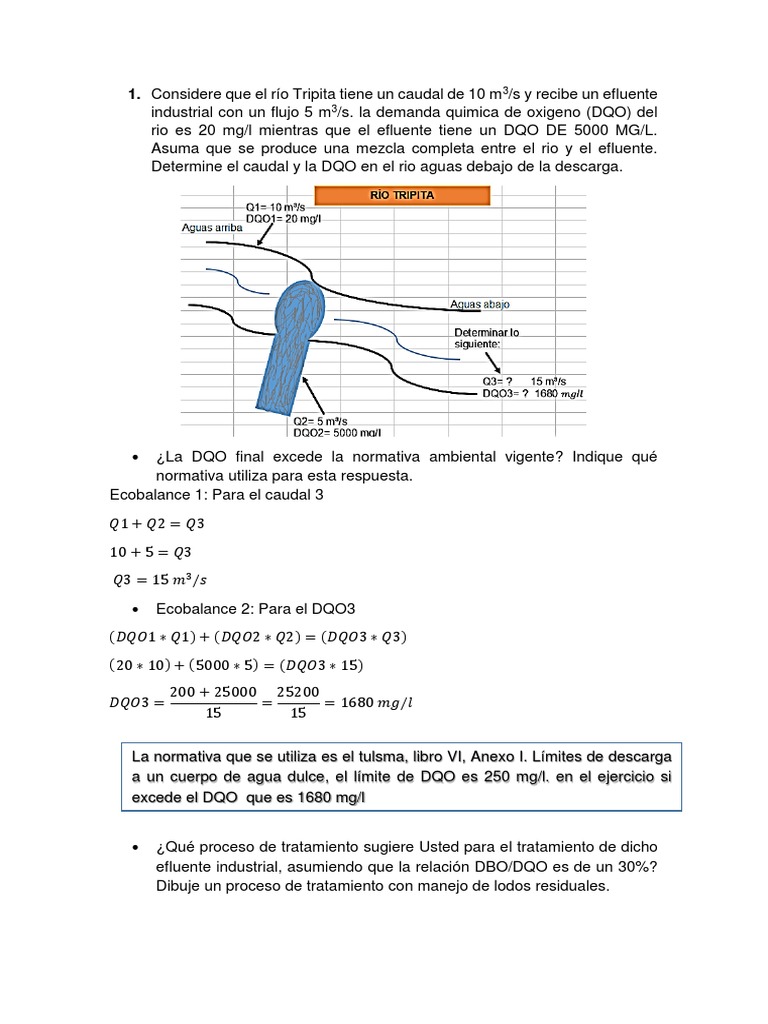 Ejercicio de Ecobalance | PDF | Aguas residuales | Agua dulce