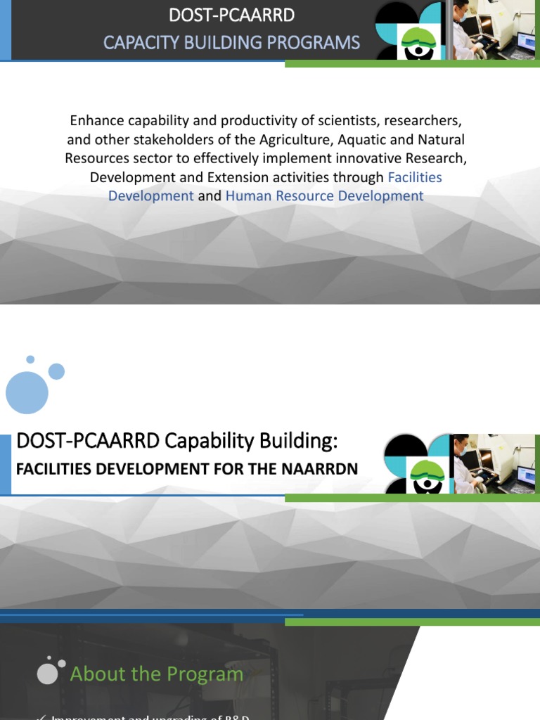 DOST-PCAARRD Capacity Building Programs | PDF | Graduate School | Thesis