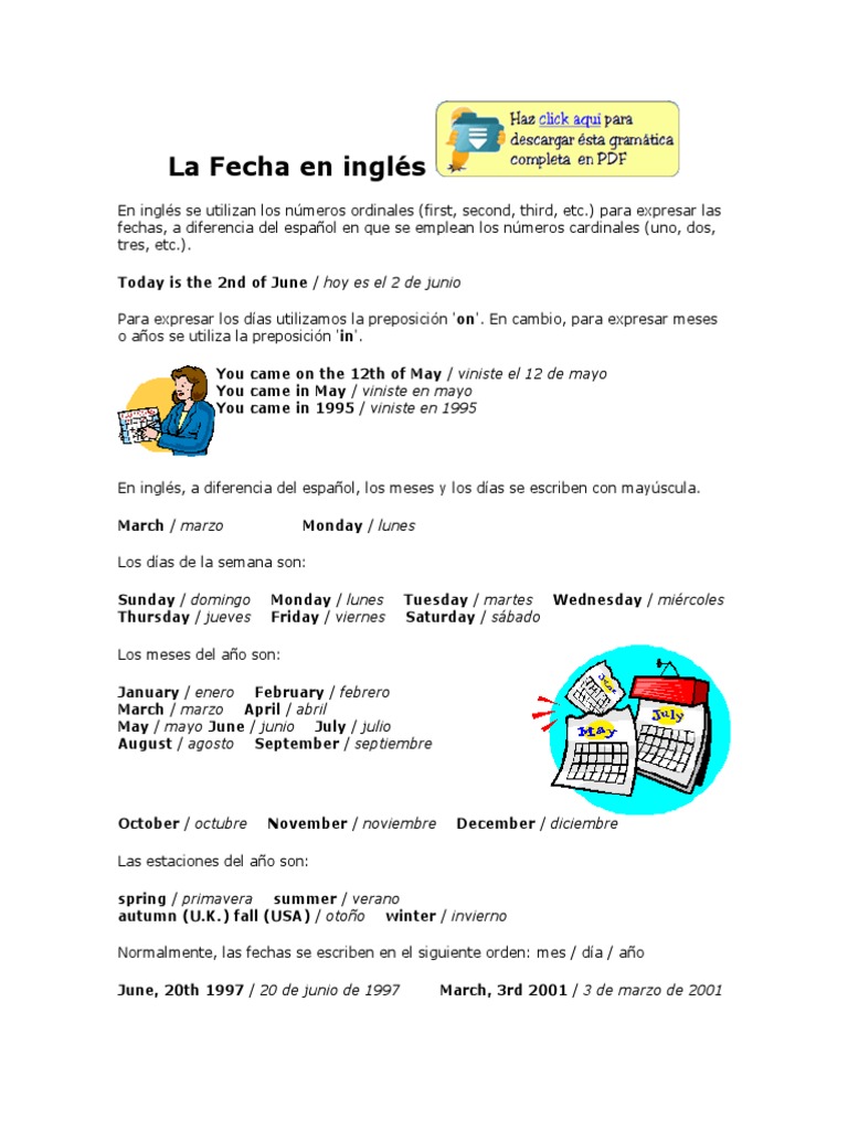 Formato Fecha En Ingles | Como Se Dice Fechas En Ingles – VPOTK