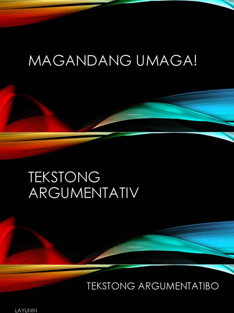 Tekstong Argumentativ | PDF