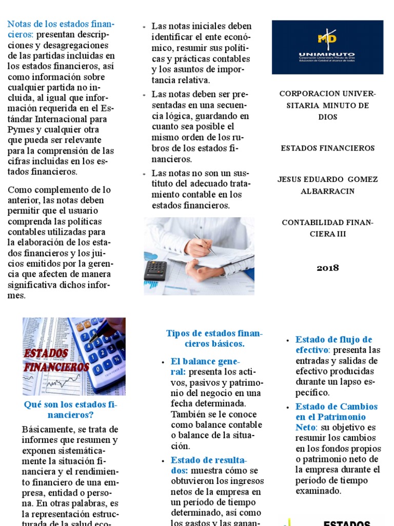 Análisis de los estados financieros y sus notas explicativas | PDF | Hoja de balance | Contabilidad