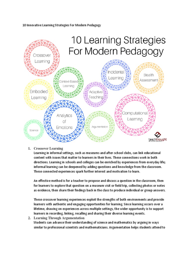 10 Innovative Learning Strategies for Modern Pedagogy | Educational ...