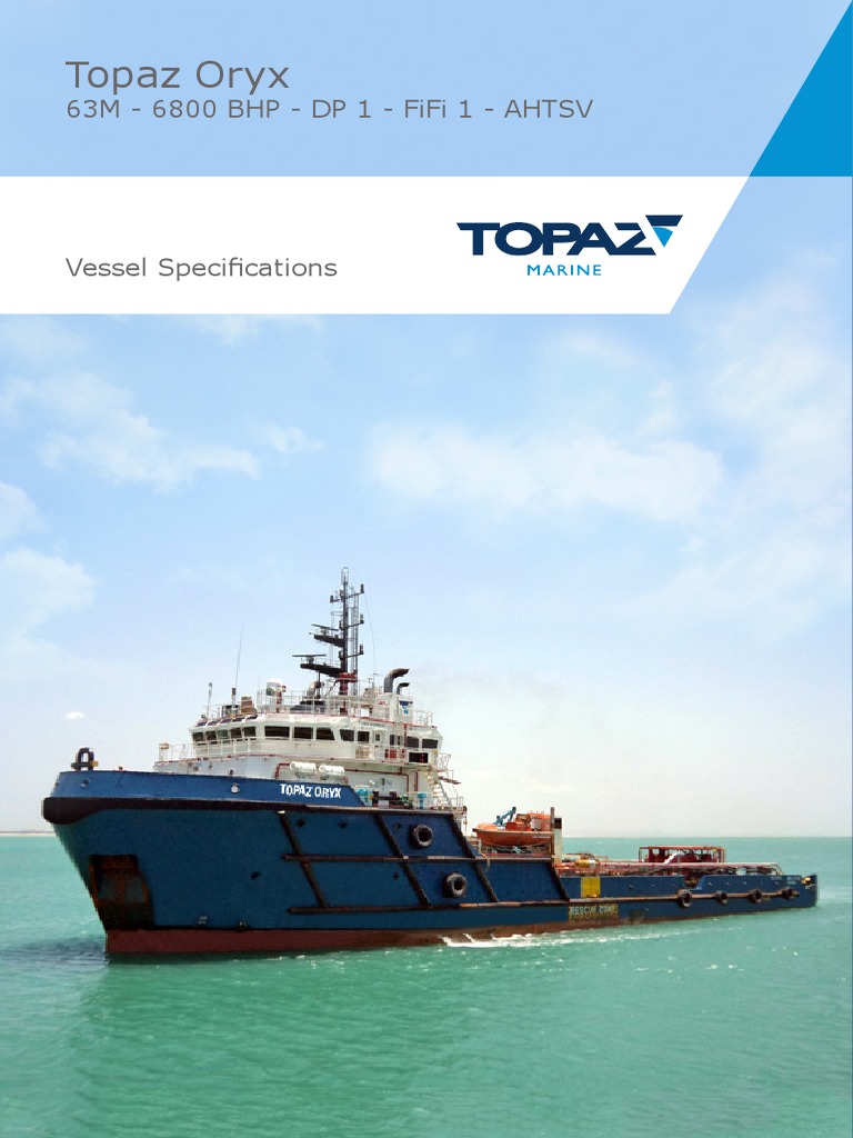 Topaz Oryx Vessel Specs & Details | PDF | Anchor | Tonnage