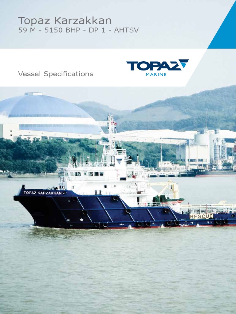 Topaz Karzakkan Vessel Spec Aug2016 | PDF | Water Transport | Watercraft