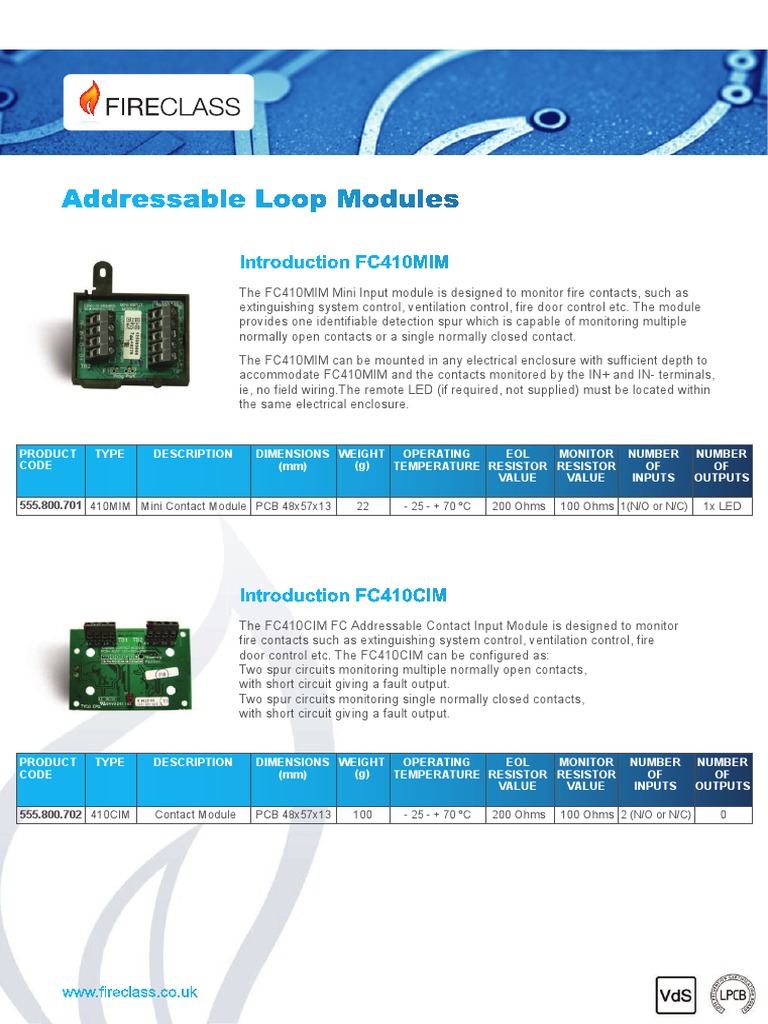 Tyco Addressable Loop Modules Overview | PDF | Detector (Radio) | Relay