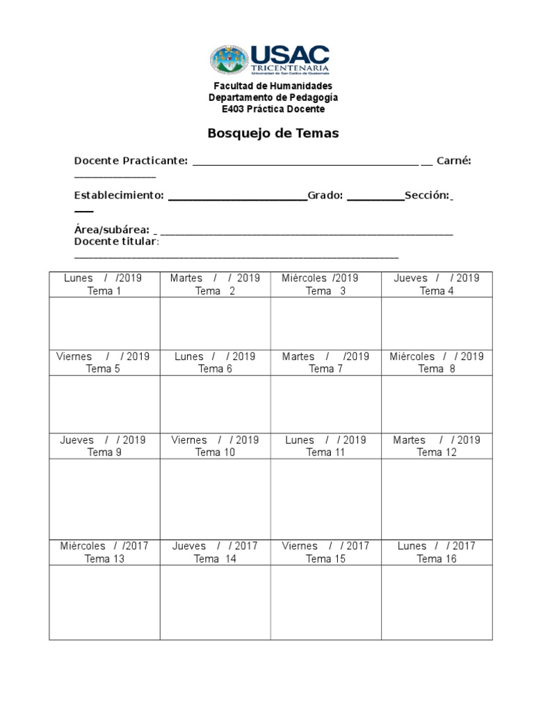 Bosquejo de Temas | PDF