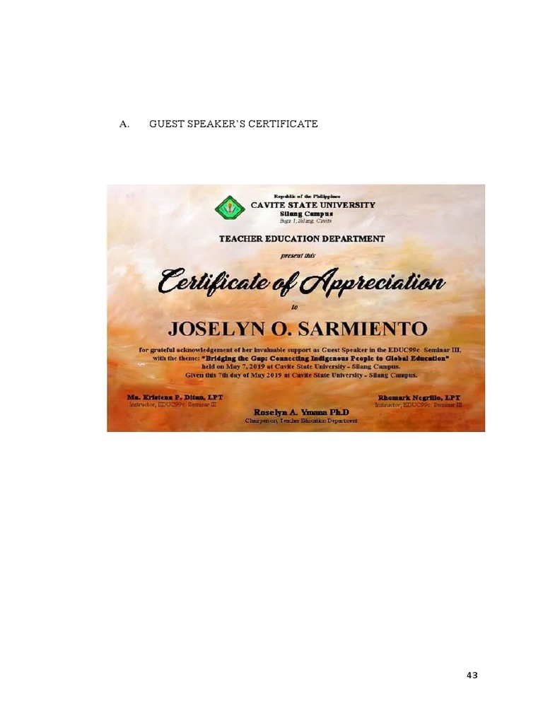 Guest Speaker Certificate Template | PDF