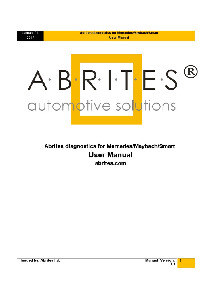 Abrites Mercedes Maybach Smart User Manual | PDF | Manufactured Goods ...