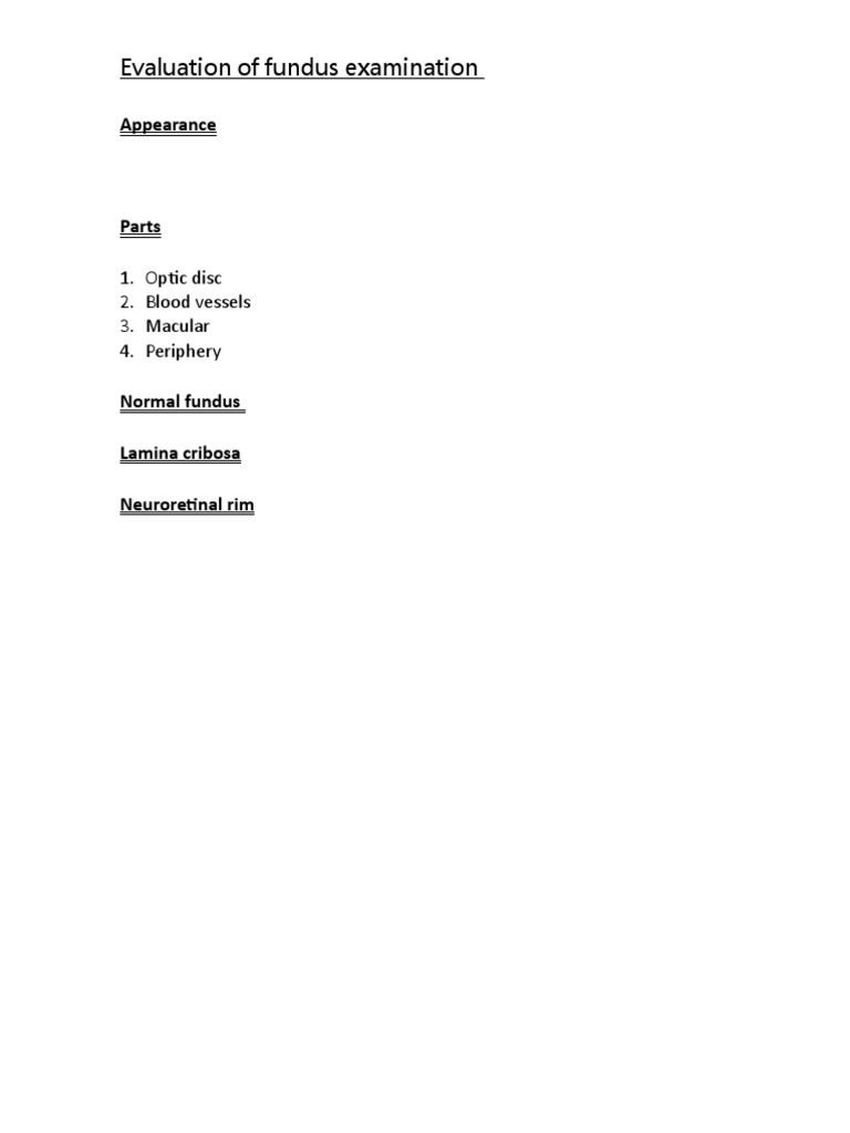 Fundus Examination | PDF
