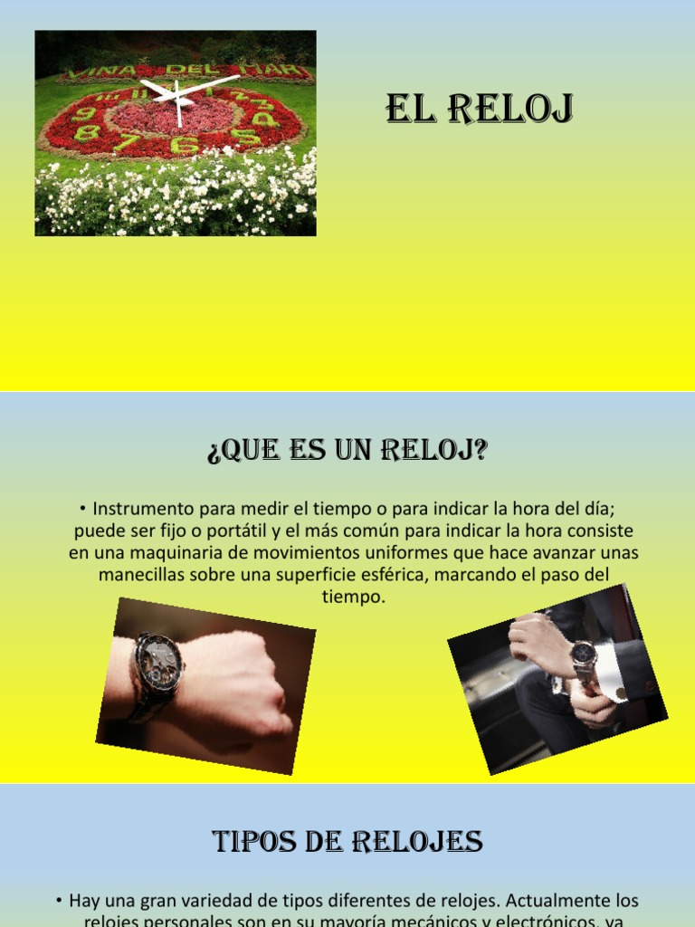 Tipos y funciones del reloj | PDF