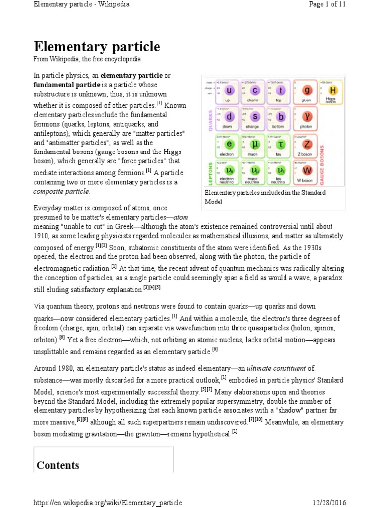 Elementary Particle 2016 | PDF | Elementary Particle | Quark