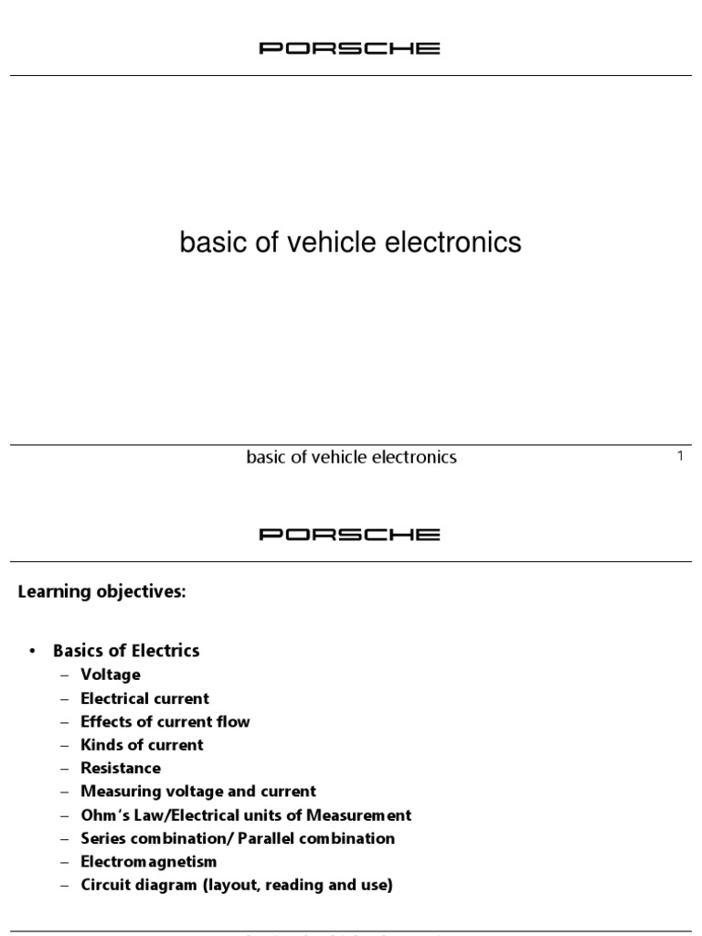 Basics of Vehicle Electronics | PDF | Direct Current | Electric Current