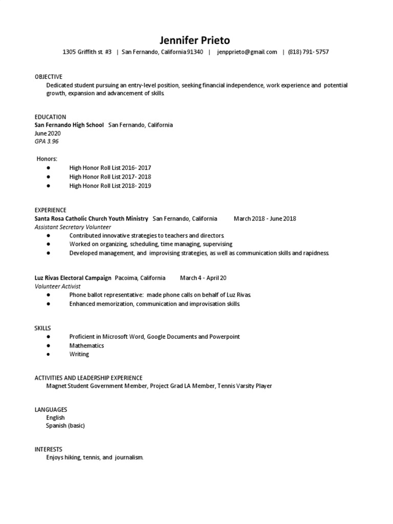 Prieto Jennifer - Resume | PDF