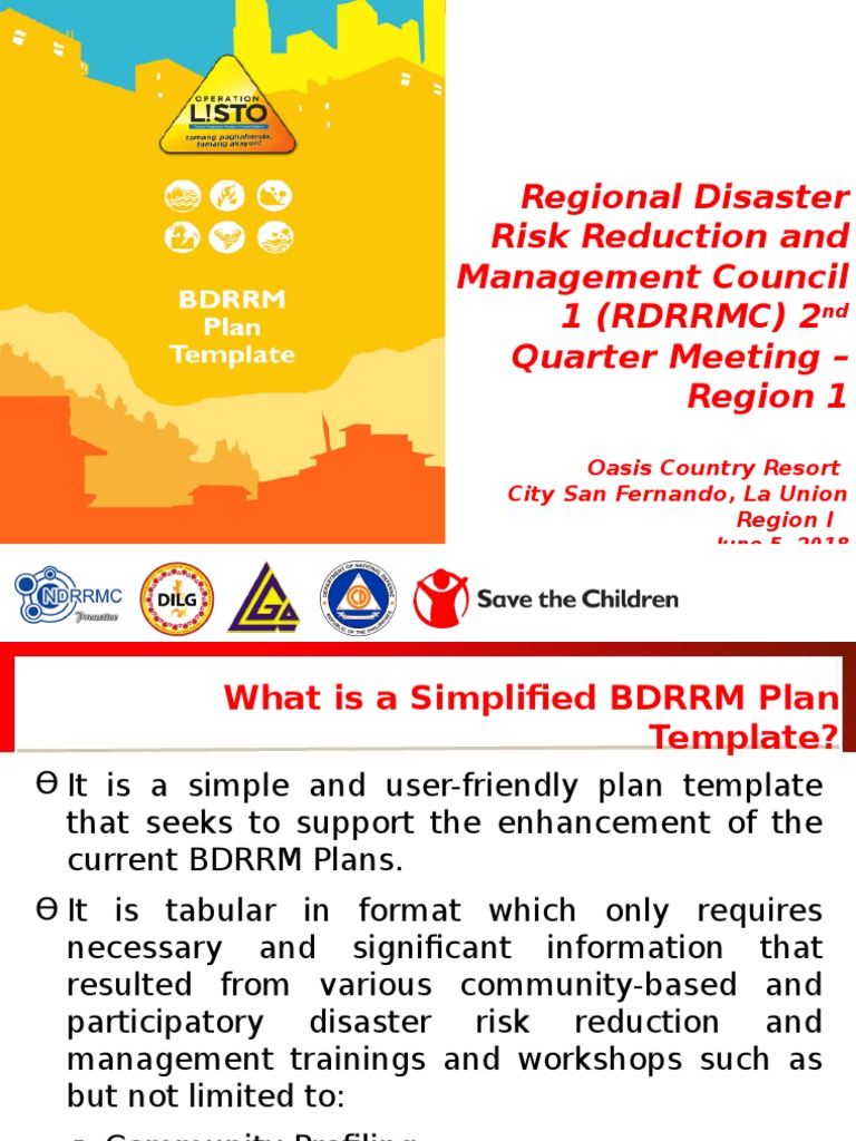 BDRRM Plan Template PPT | Emergency Management | Risk Management