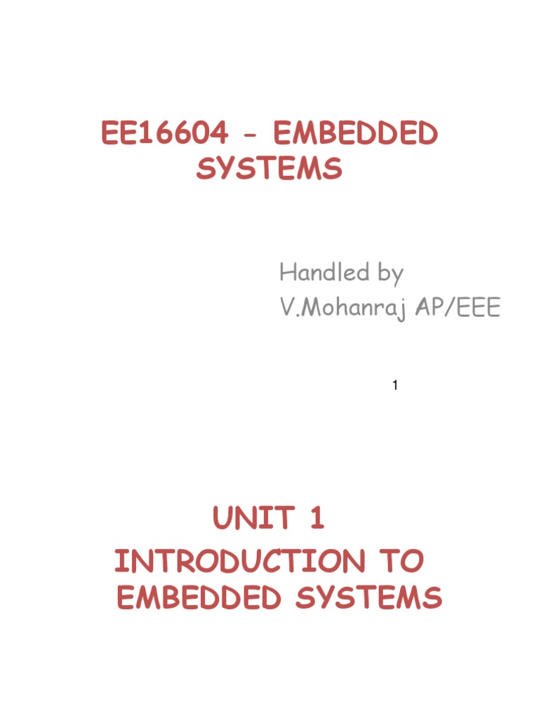 EE16604 - EMBEDDED SYSTEMS INTRODUCTION | PDF | Embedded System | Central Processing Unit