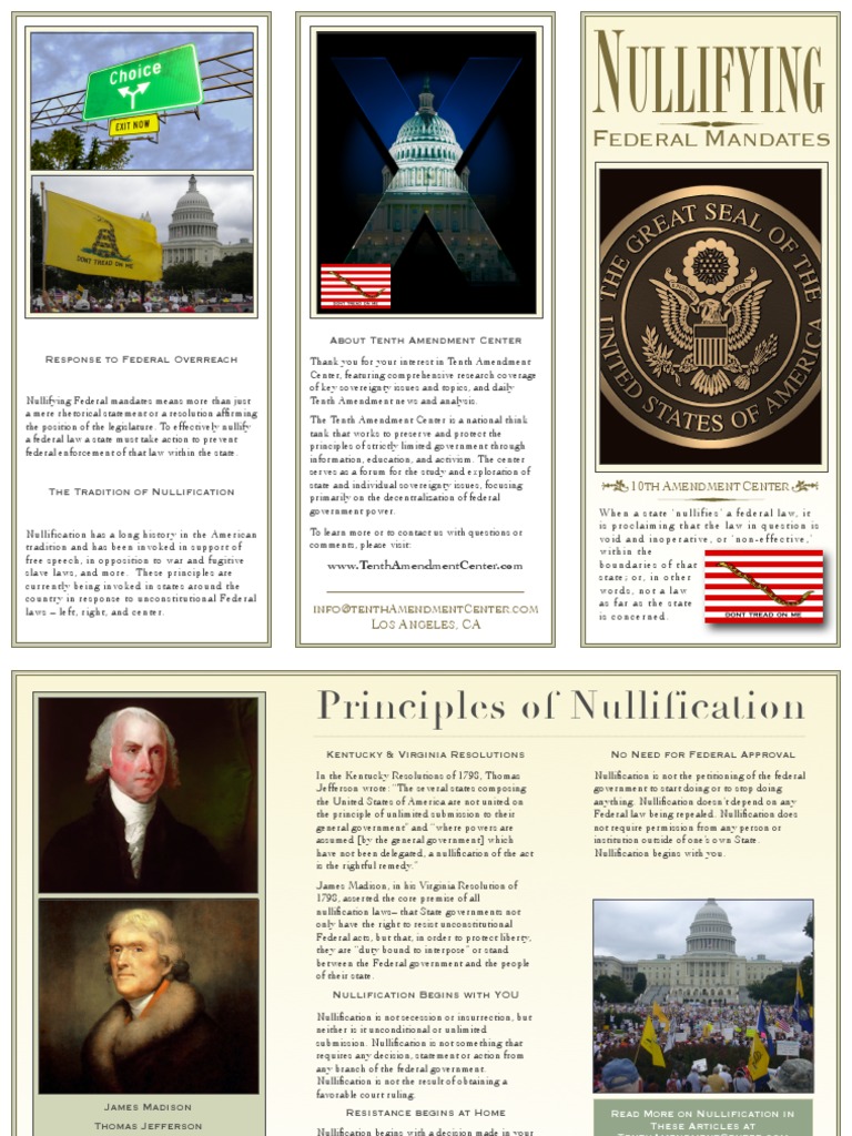 Nullification Brochure | PDF | Nullification (U.S. Constitution) | The ...