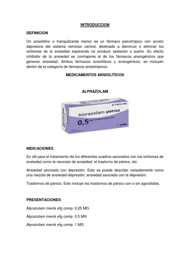 Medicamentos Ansiolíticos y Cuidados | PDF | Benzodiazepinas | Drogas ...