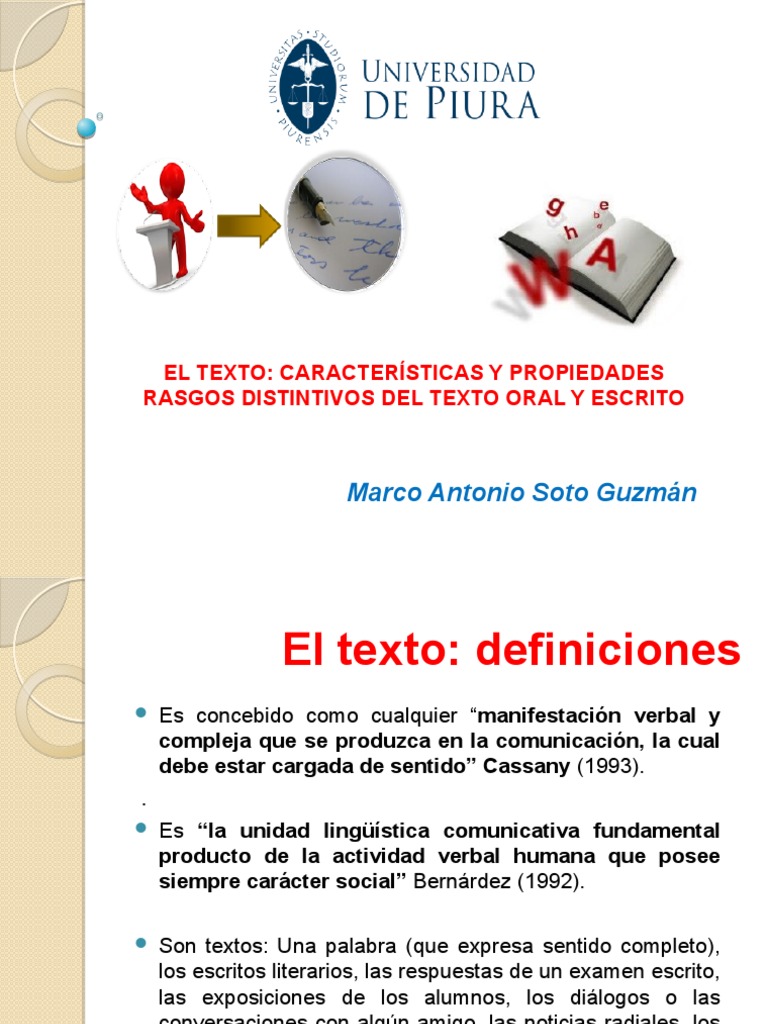 Características de Textos Orales y Escritos | PDF | Comunicación ...