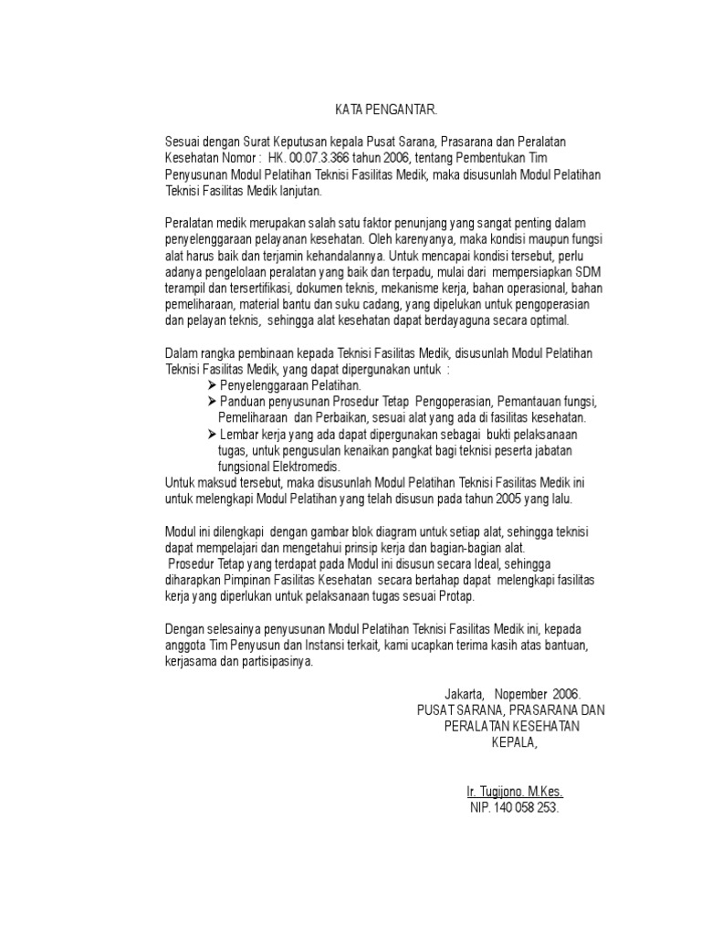 Kata Pengantar Modul Pelatihan | PDF