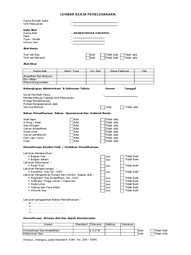 [JUDUL]: LEMBAR INSPEKSI ALAT MEDIS | PDF