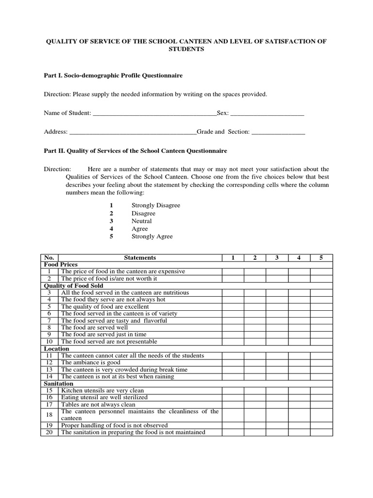 PR2 Questionnaire | PDF | Home | Foods