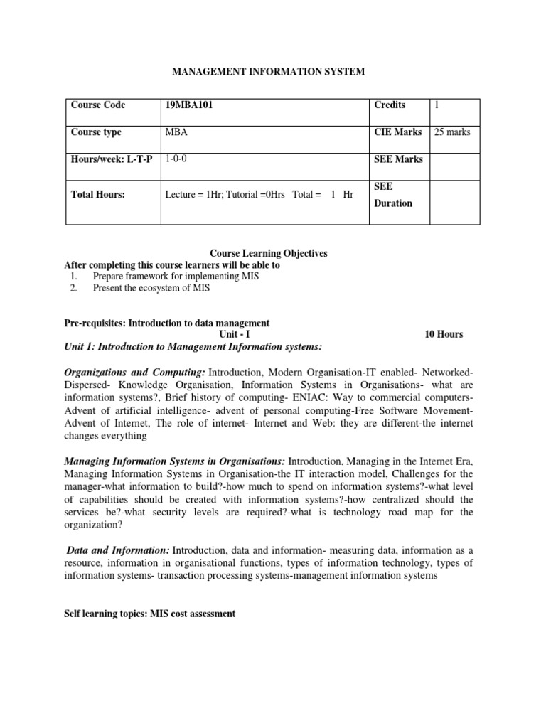 Management Information System | PDF | Management Information System ...