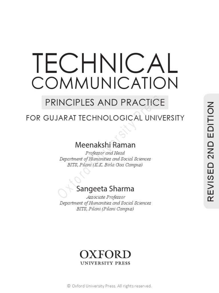 Technical Communication by Raman and Sharma CS | PDF | Technical ...