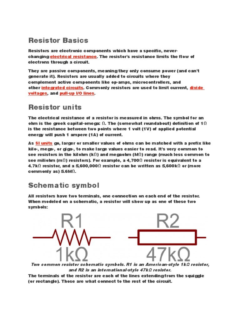 Resistor Basics | PDF | Resistor | Series And Parallel Circuits