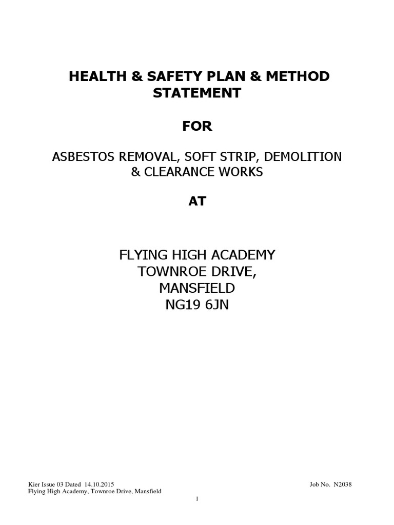 Demolition Method Statement | Personal Protective Equipment | First Aid