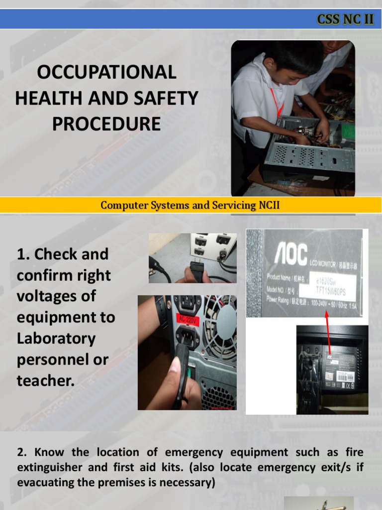 Occupational Health and Safety Procedure: Css NC Ii | PDF