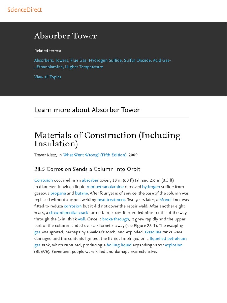 Absorber Tower | PDF | Chemical Process Engineering | Physical Chemistry