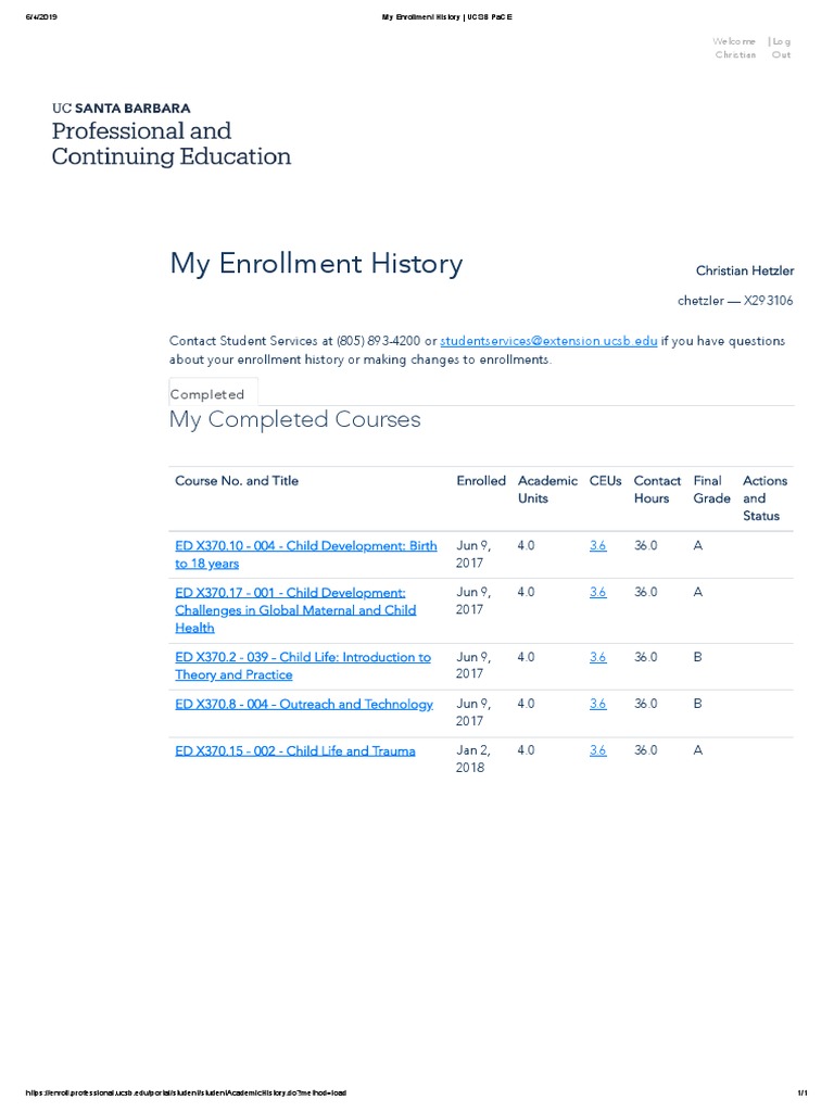 Ucsb Transcripts | PDF | Behavior Modification | Change