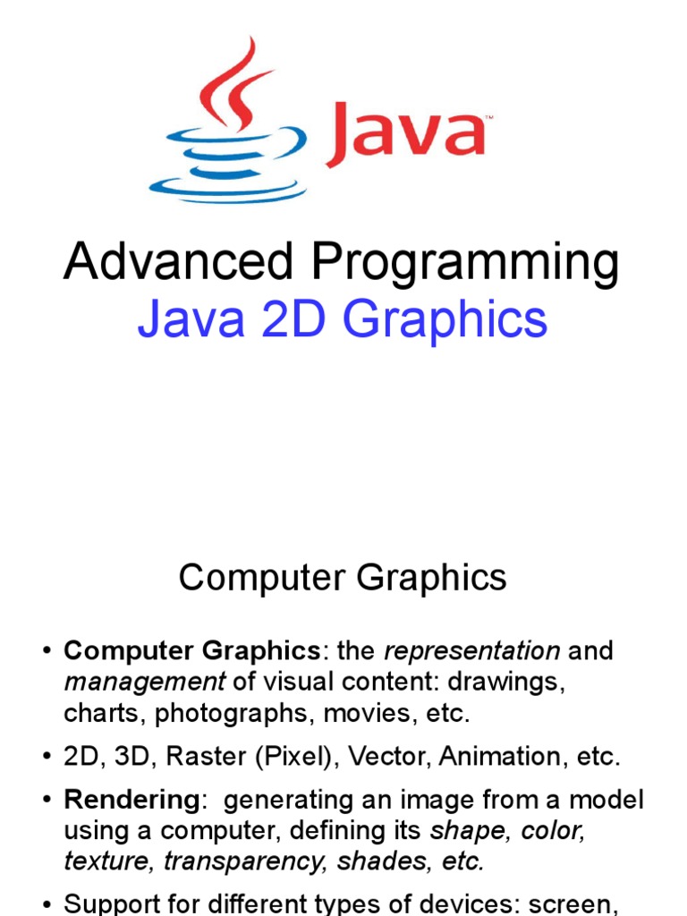 Java2d Slide en | PDF | 2 D Computer Graphics | Computer Graphics