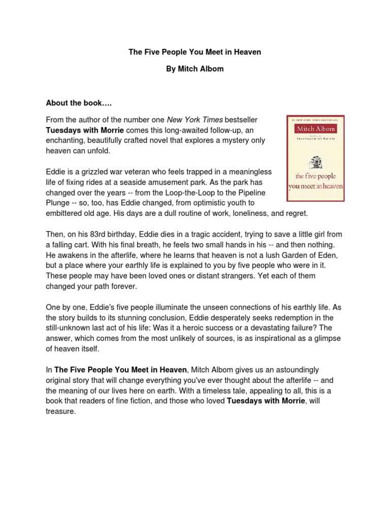 The Five People You Meet in Heaven by Mitch Albom | PDF