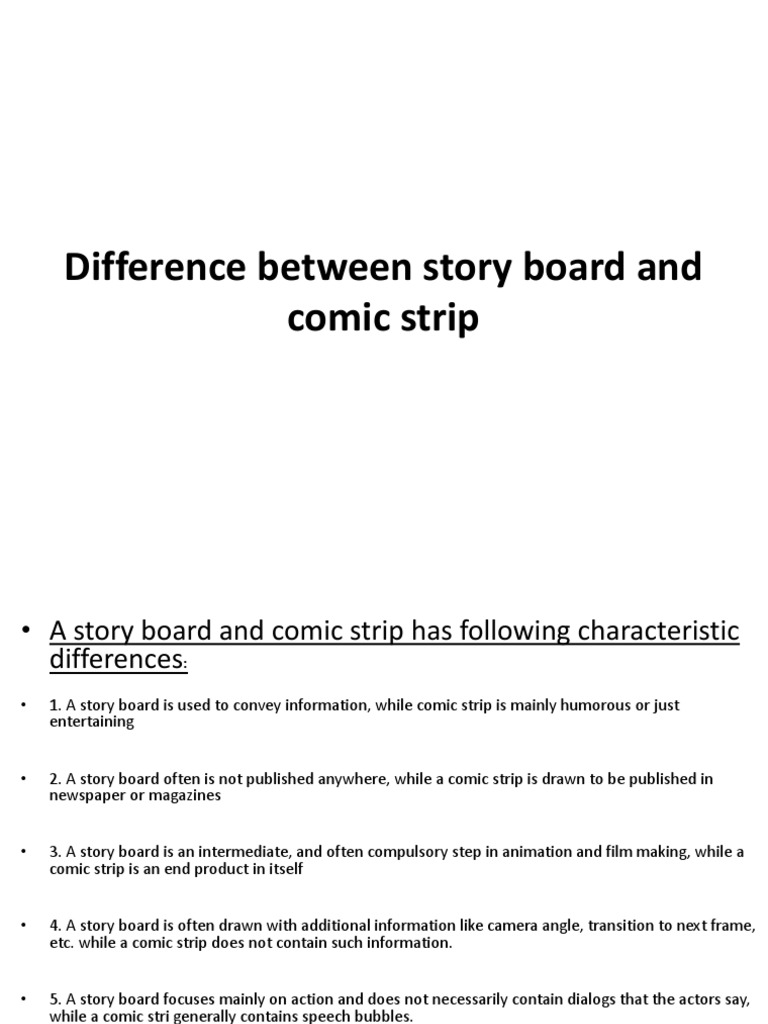 Difference Between Storyboard and Comics | PDF