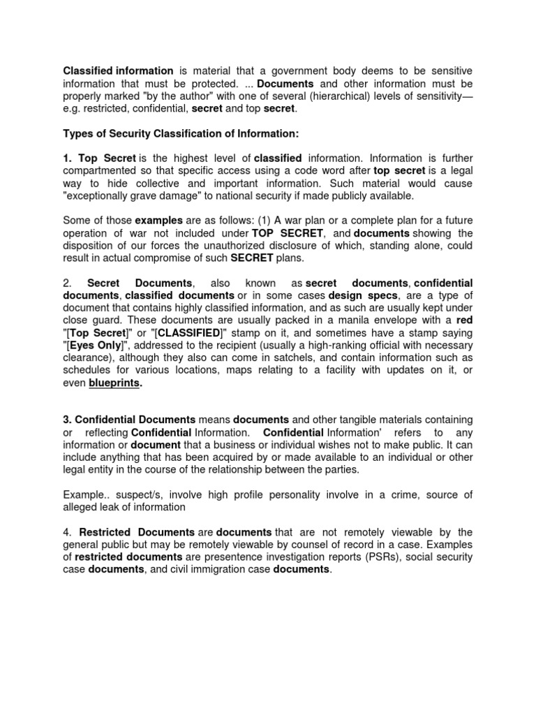 Classification of Documents