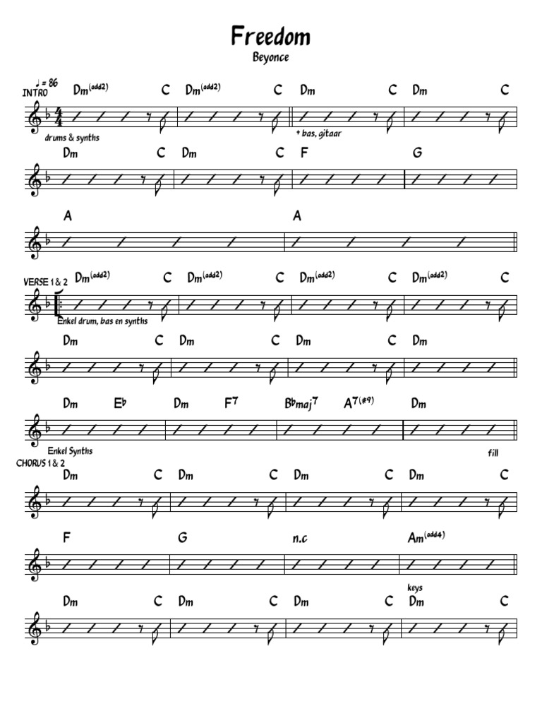 Freedom Leadsheet | PDF | Musical Forms | Music Theory