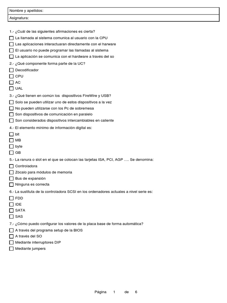 Examen Mme | PDF | Hardware de la computadora | Arquitectura de Computadores