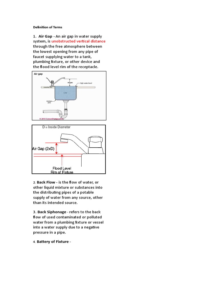 Unobstructed Vertical Distance: Definition of Terms | PDF | Plumbing ...