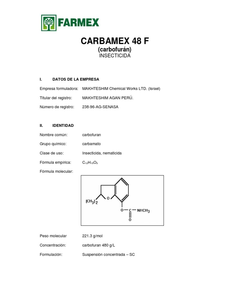Carbamex 48 F | PDF | Agua | Sustancias químicas