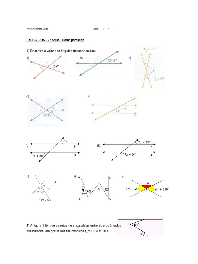 Retas Paralelas Cortadas Por Uma Transversal | PDF