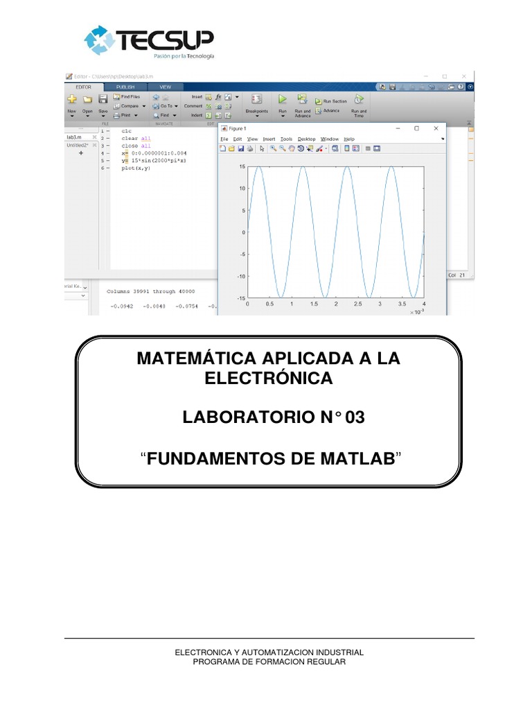Lab 3 Fundamentos de Matlab 2018 - 2 | PDF | Matlab | Programa de ...