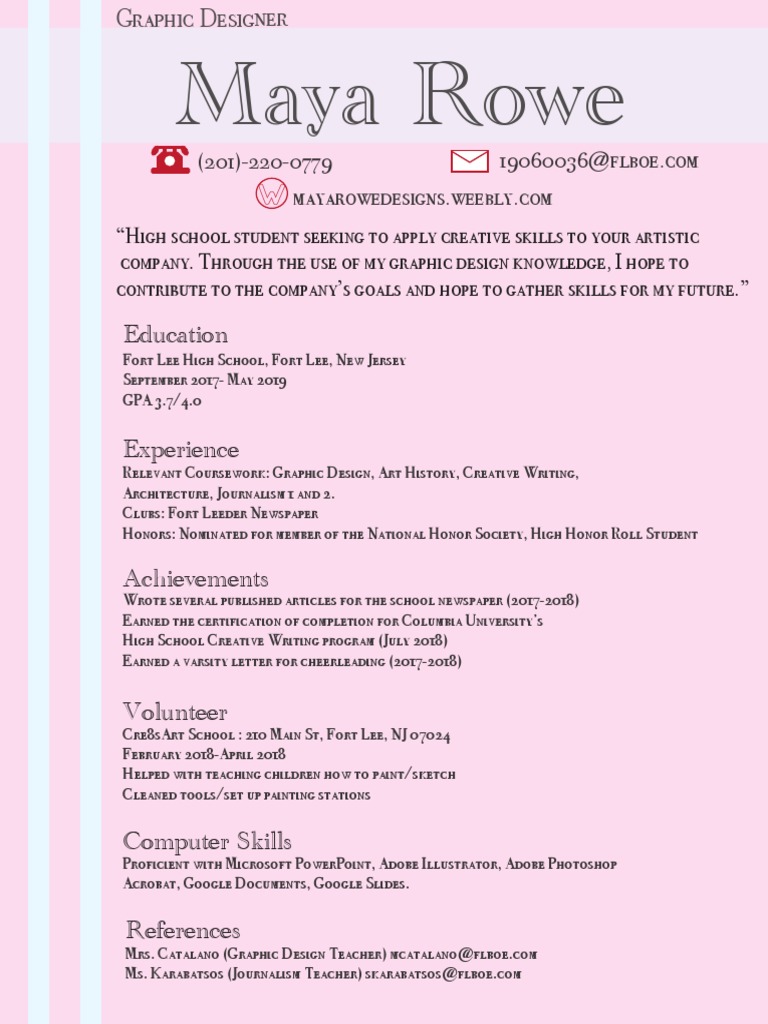 Resume Maya | PDF | Graphic Design | Learning