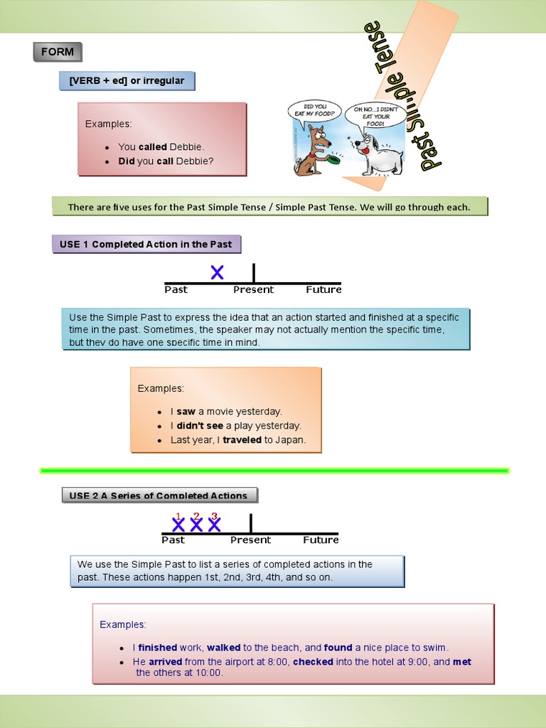 Uses of the Simple Past Tense | PDF | Grammatical Tense | Syntax