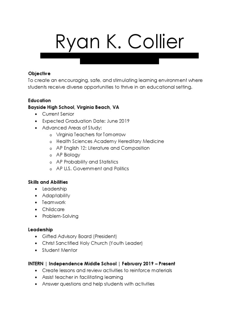 Ed Rising Competition Resume | PDF