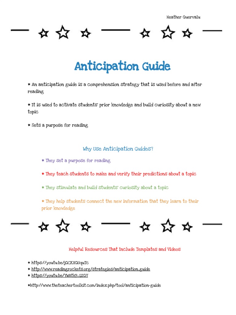 Anticipation Guide | PDF