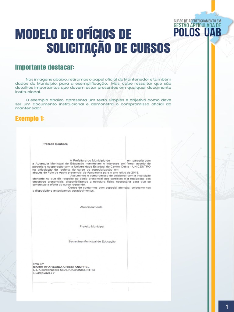 Modelo de Oficio de Solicitacao de Curso | PDF