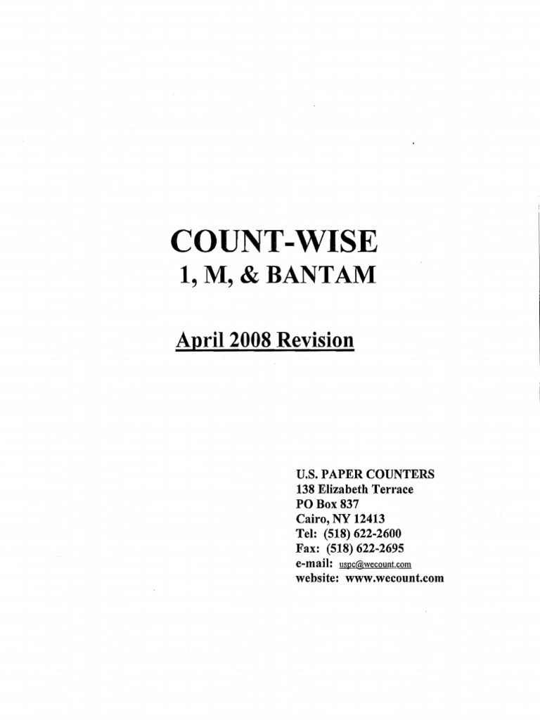 U.S. Paper Counters User Manual | PDF | Screw | Electrical Connector